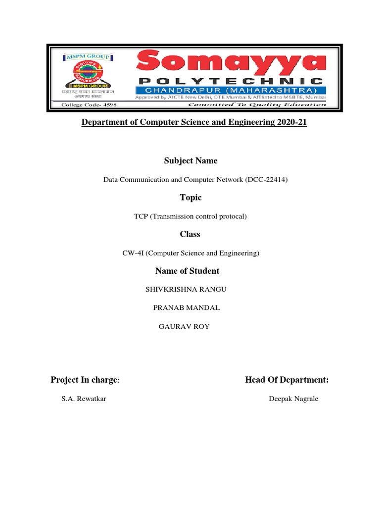 DCC Micro Project | Download Free PDF | Transmission Control Protocol | Internet Protocol Suite