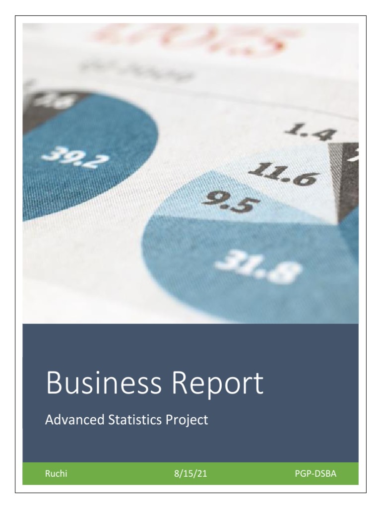 Business Report: Advanced Statistics Project | PDF | Principal ...