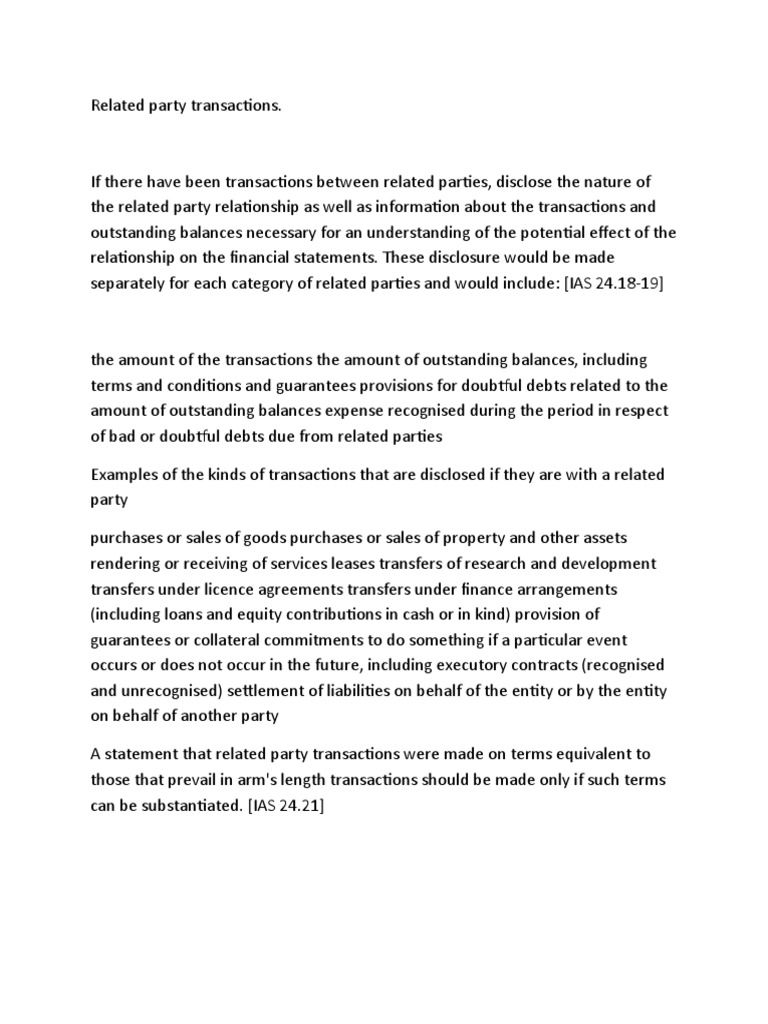 Related Party Transactions Overview | PDF | Business | Law