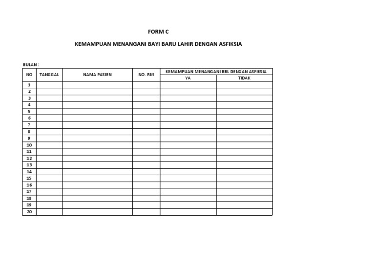 Form C Kemampuan Menangani BBL Dengan Asfiksia | PDF