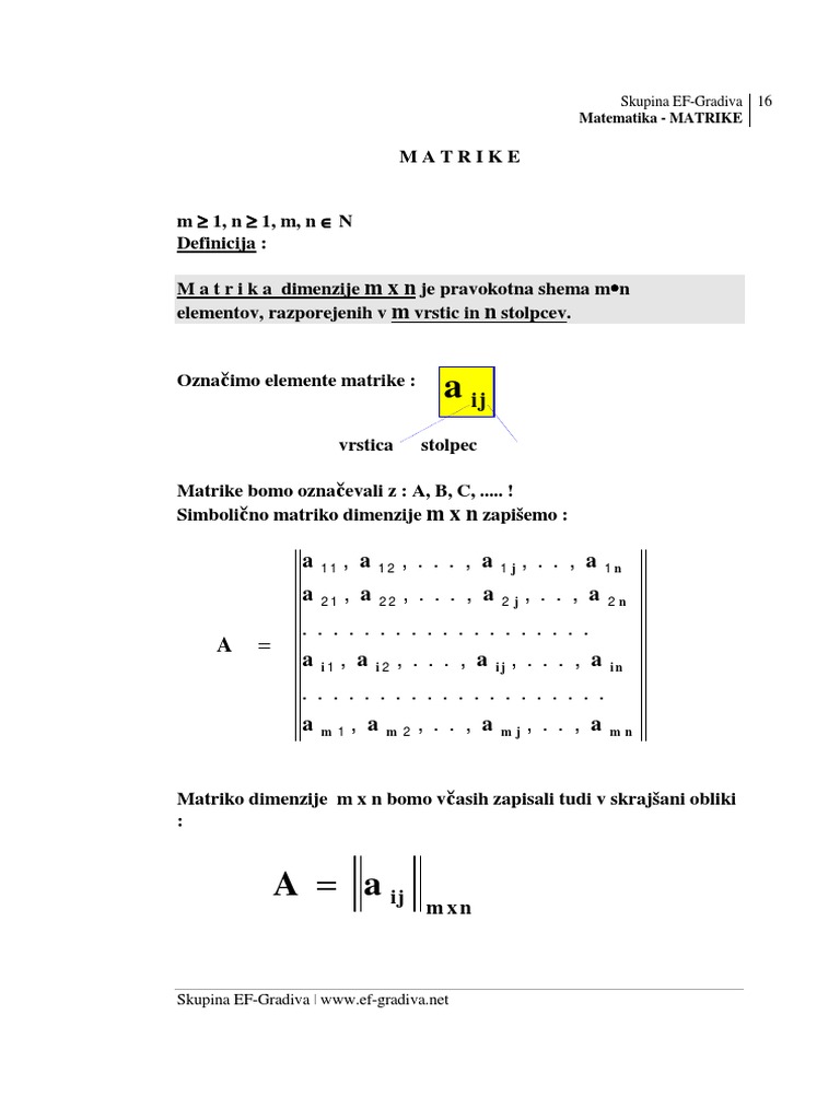 Matematika Matrike | PDF