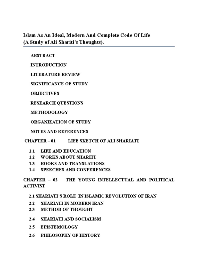 Islam As An Ideal, Modern and Complete Code of Life (A Study of Ali ...