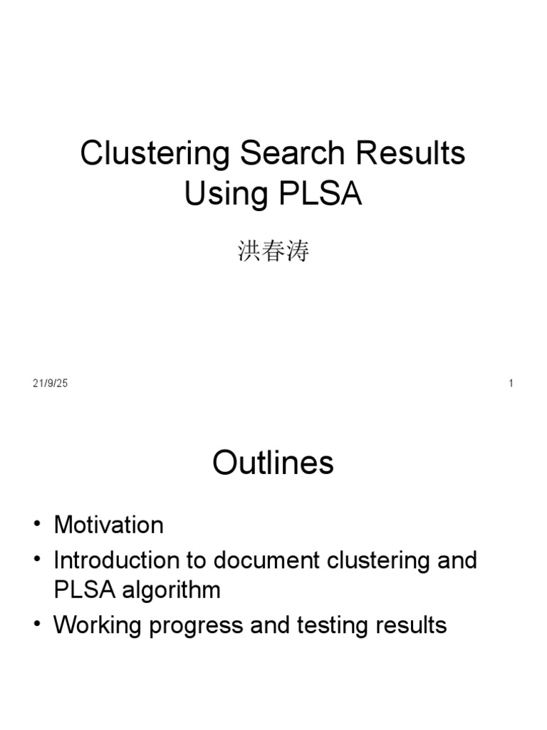 Clustering Search Results Using PLSA | PDF | Cluster Analysis | Computer Programming
