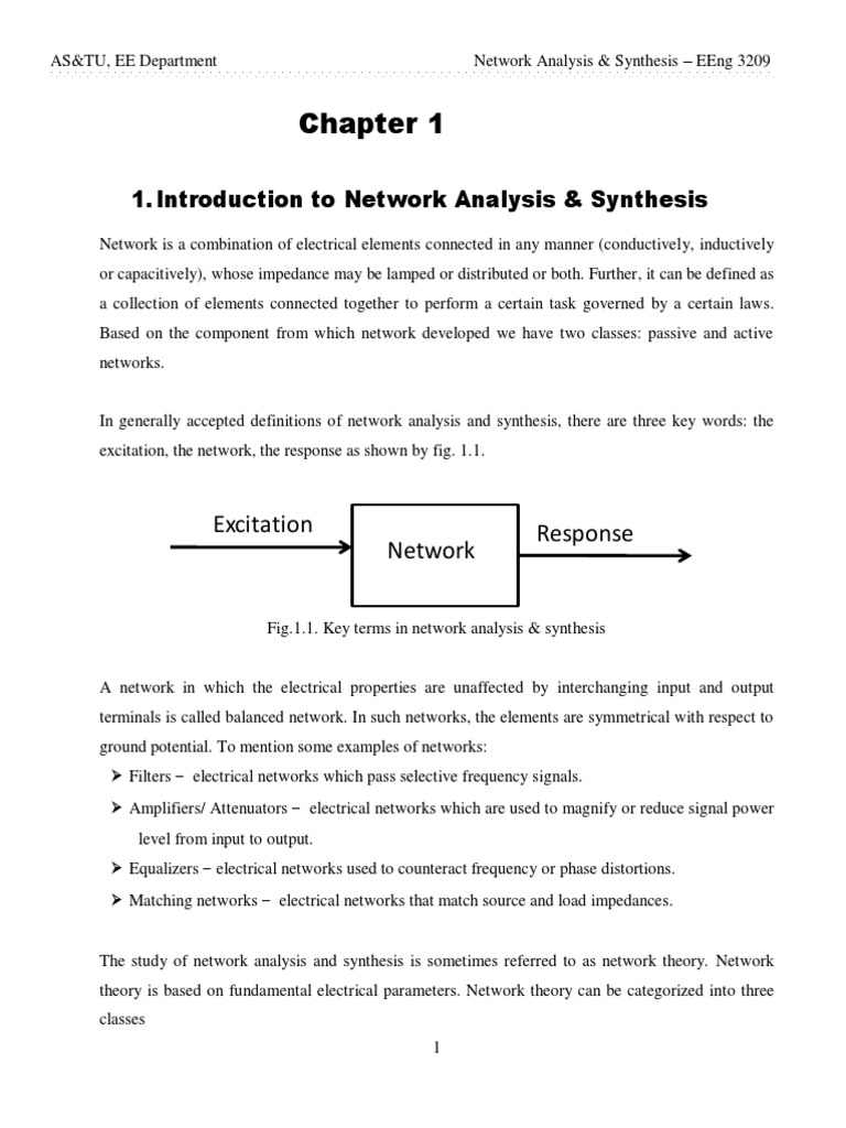 Network Analysis & Synthesis Overview | PDF | Electrical Network | Passivity (Engineering)