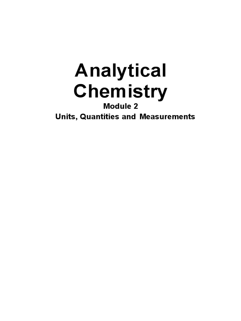 Activity 1.2 - Units, Quantities and Measurements in Analytical Chem ...
