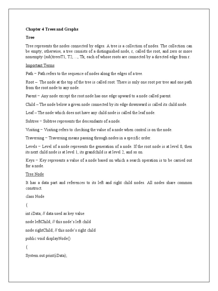 Chapter 4 Trees and Graphs Tree | PDF | Computer Programming | Discrete Mathematics