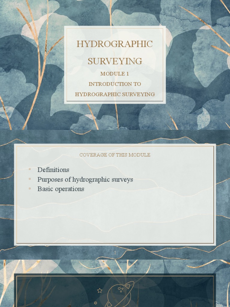Module 1 - Introduction To Hydrographic Surveying | PDF | Hydrography | Tide