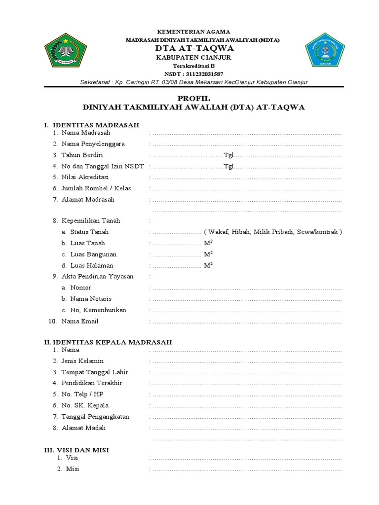 Profil DTA At-Taqwa Cianjur | PDF