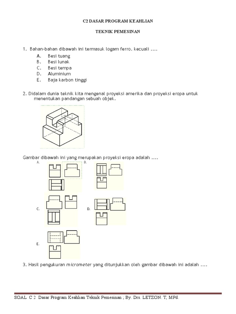Soal C2 T. Mesin 2020 | PDF