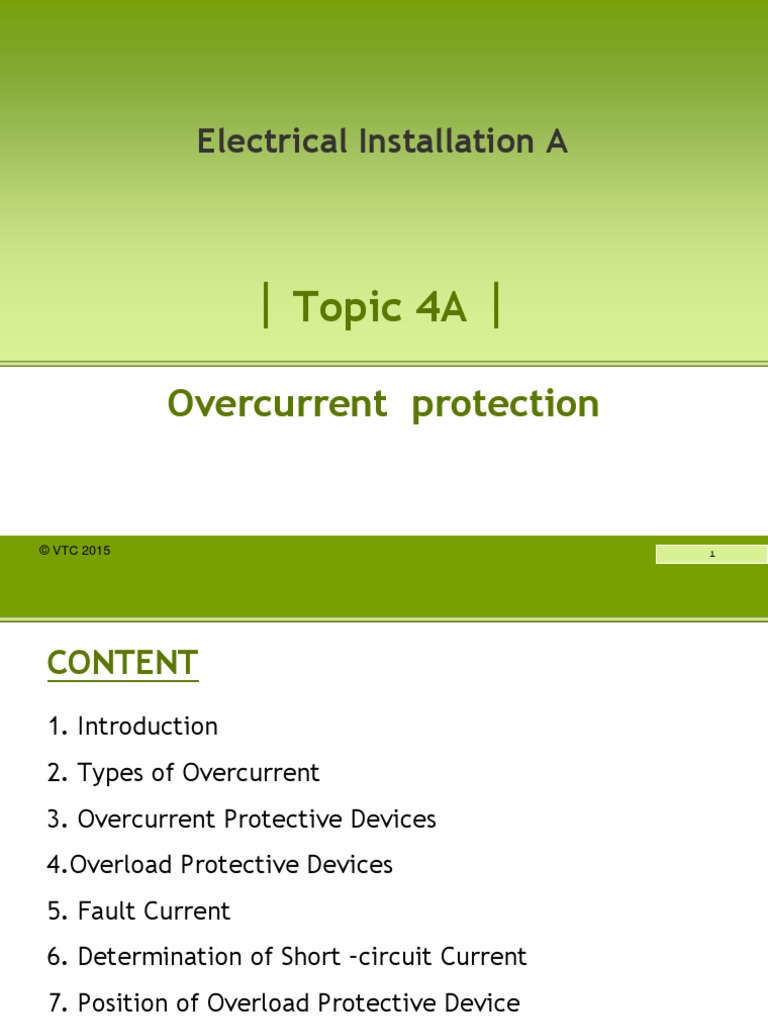 Topic - 4A-Overcurrent Protection | PDF | Fuse (Electrical) | Relay