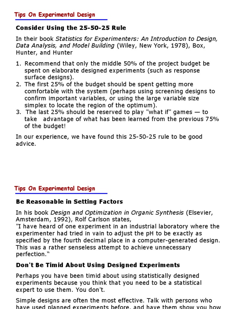 Experimental Design | PDF | Design Of Experiments | Experiment