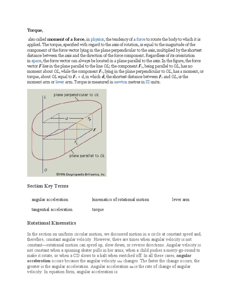 Physics Force: Torque | PDF | Torque | Acceleration