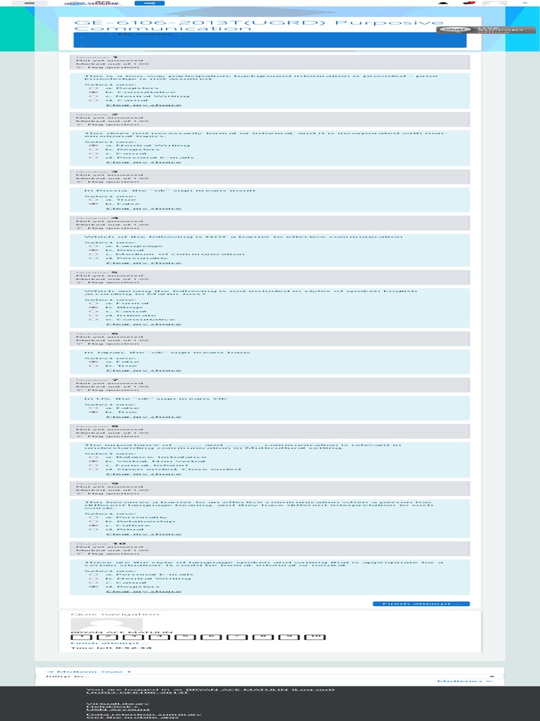 Midterm Quiz 2 Pcom | PDF | Communication | Psychological Concepts