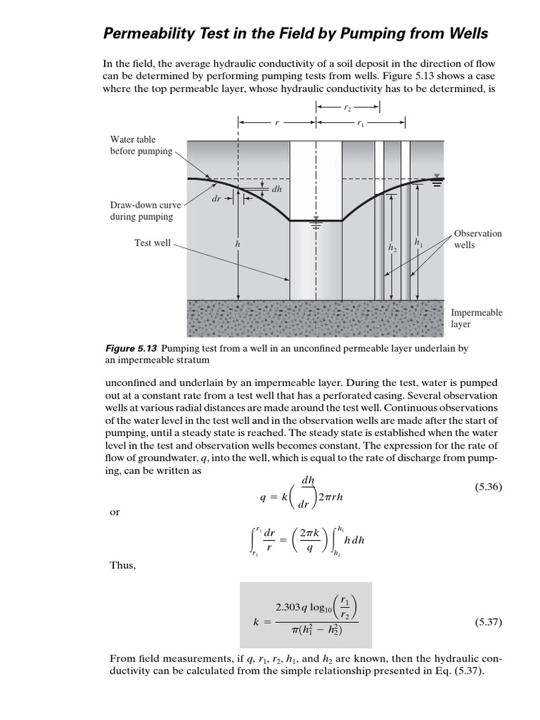 Determine Soil Permeability with Pumping Tests | PDF | Civil ...