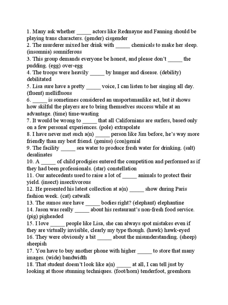Word Form 1 | PDF