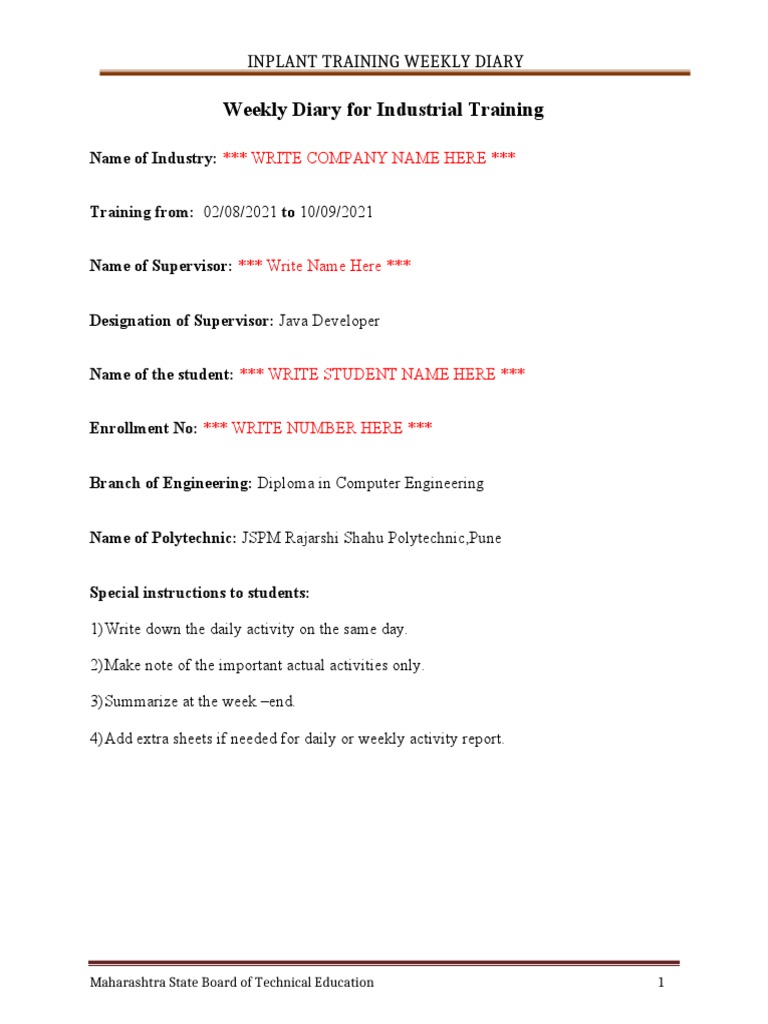 Weekly Dairy Sample | PDF | Software | Computer Science