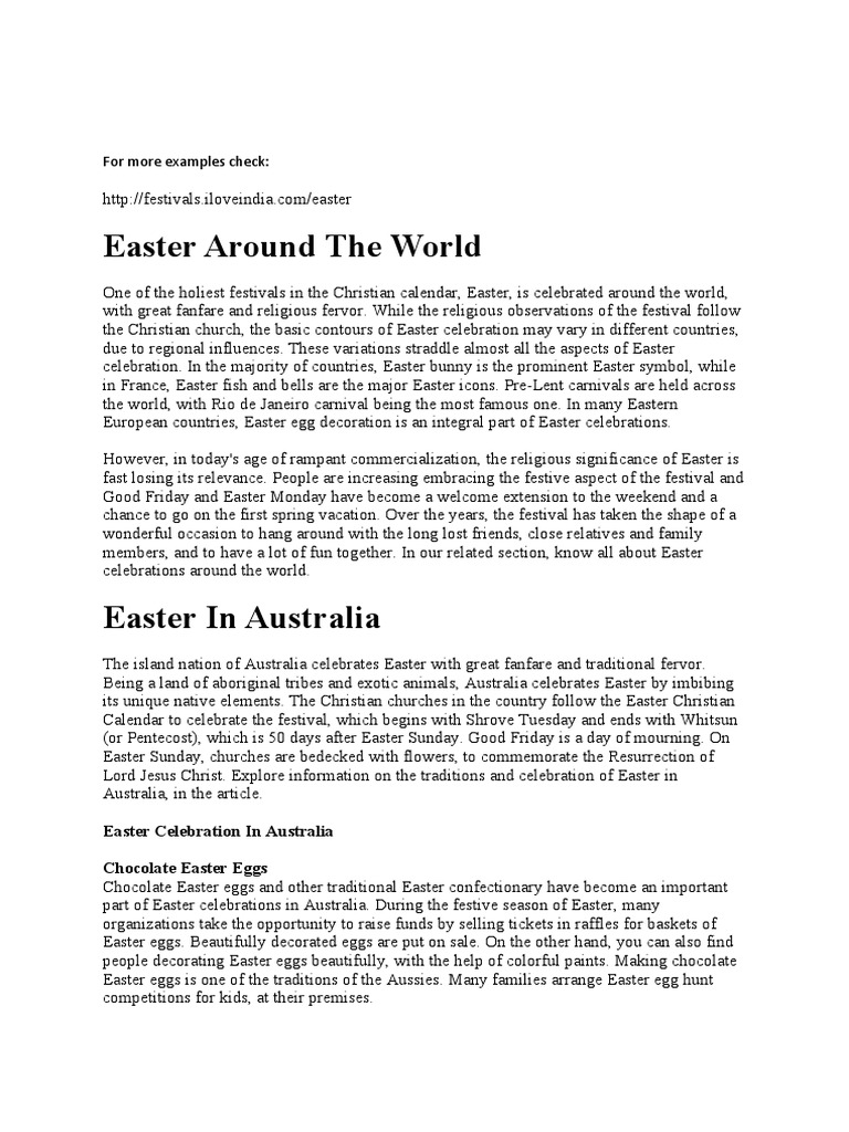 Easter Around The World | PDF | Easter | Carnival