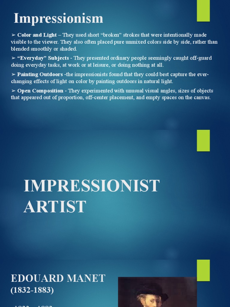 IMPRESSIONISM and POST-IMPRESSIONISM | PDF | Impressionism | Édouard Manet