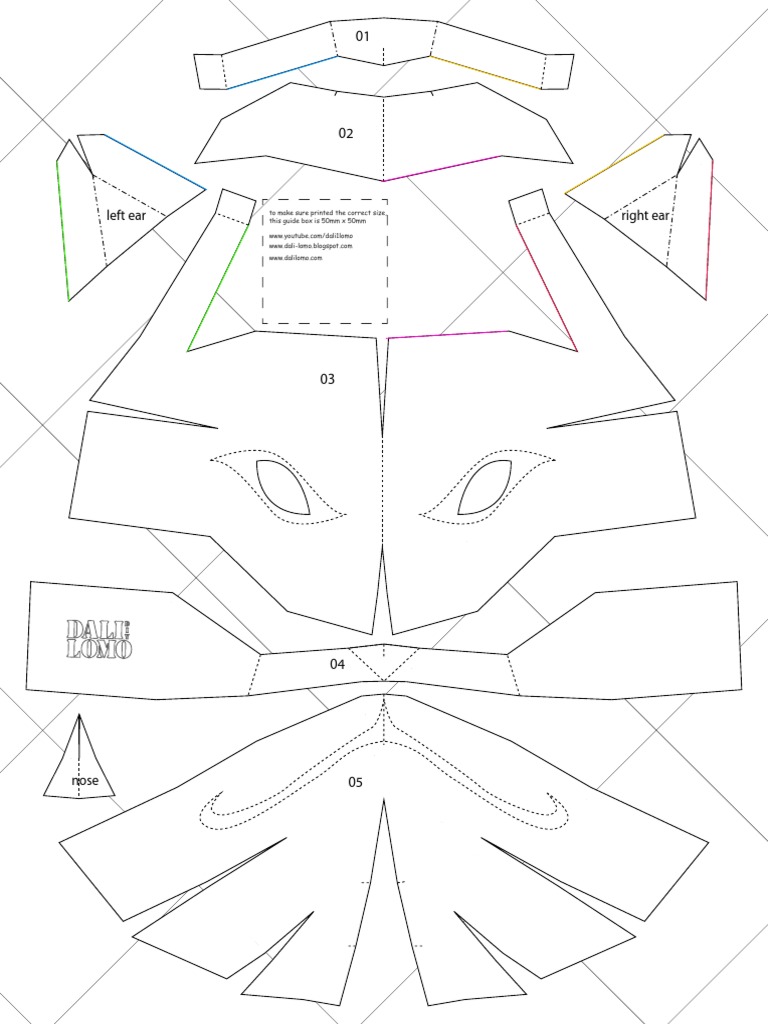 Kakashi Papercraft Mask Template Guide | PDF