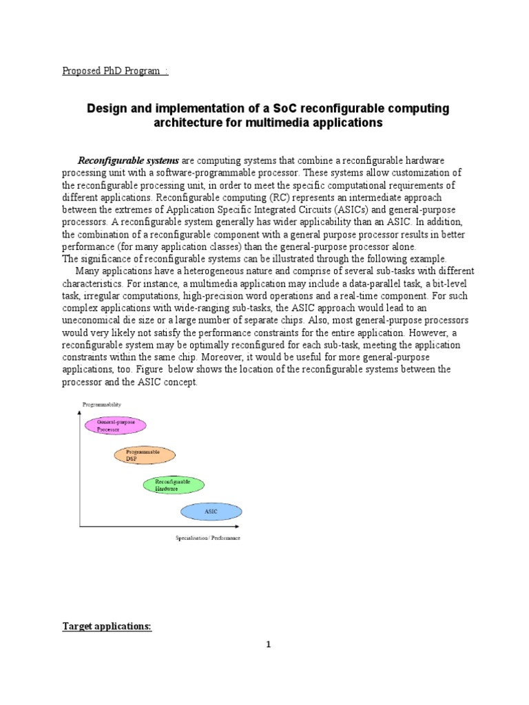 Design and Implementation of A Soc Reconfigurable Computing Architecture For Multimedia ...
