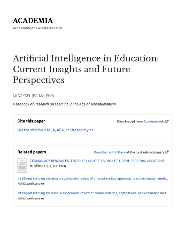 Artificial Intelligence in Education Cur-With-Cover-Page-V2 | PDF ...