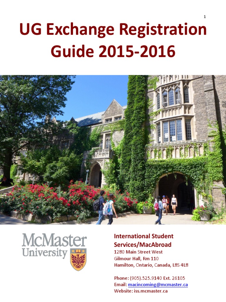 McMaster Course Registration Guide For Incoming UG Exchange Students ...