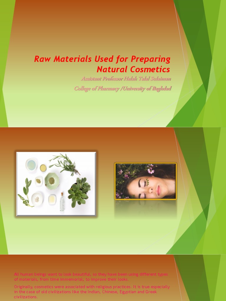 Raw Materials Used For Preparing Natural Cosmetics | PDF | Wax | Cosmetics