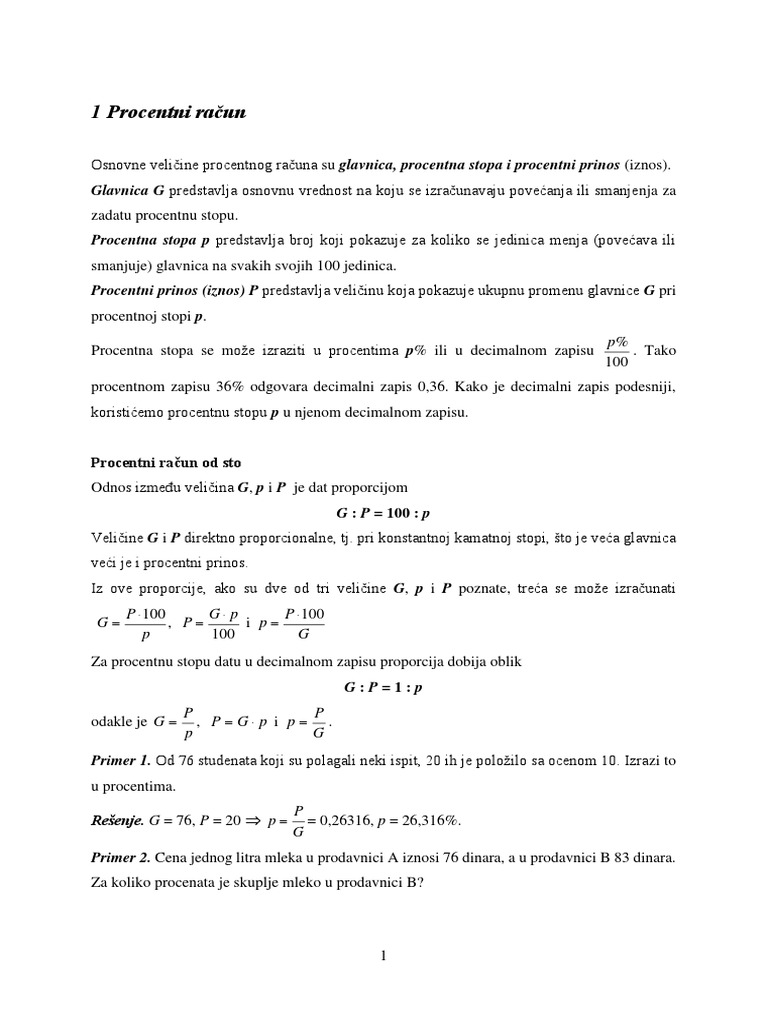 1.procentni Racun | PDF
