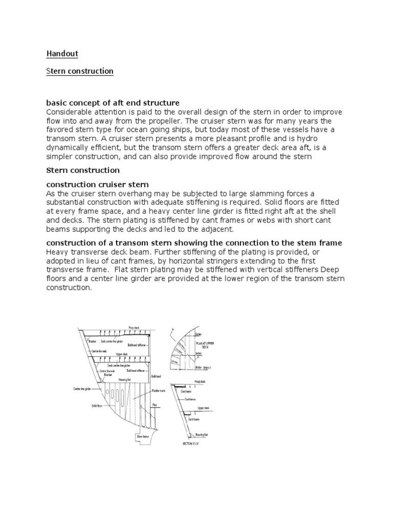 Stern Construction in Ship Design | PDF | Stern | Propeller