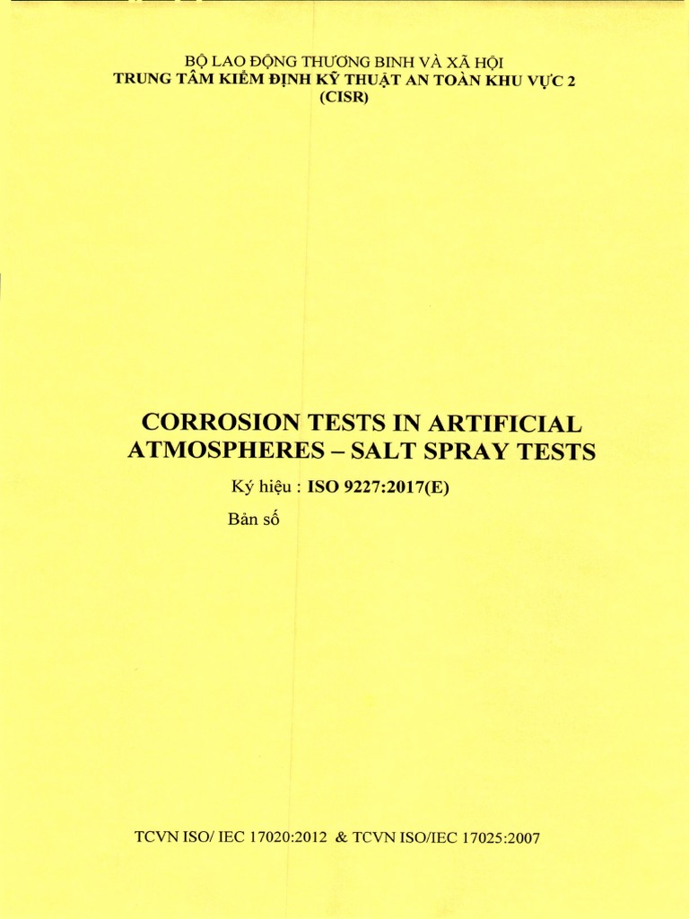 ISO 9227-2017 Corrosion Tests in Artificial Atmospheres-Salt Spray ...