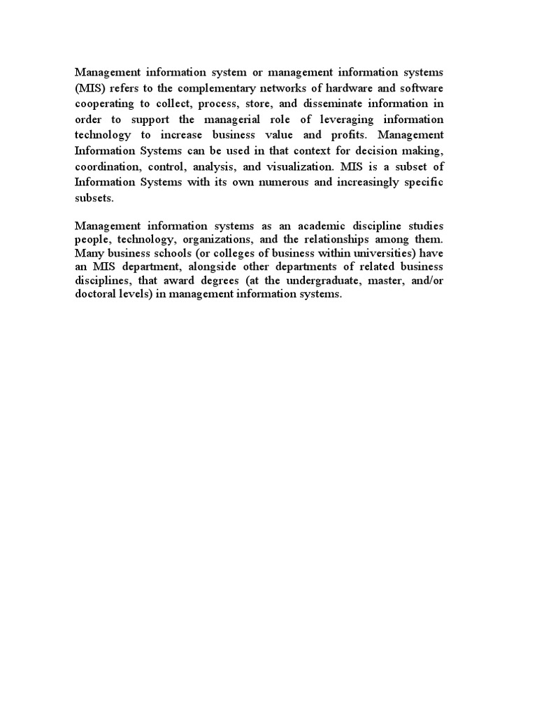 Management Information System | PDF