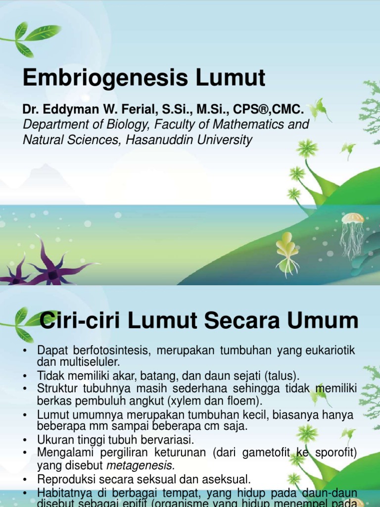 Embriogenesis Lumut | PDF | Sains & Matematika