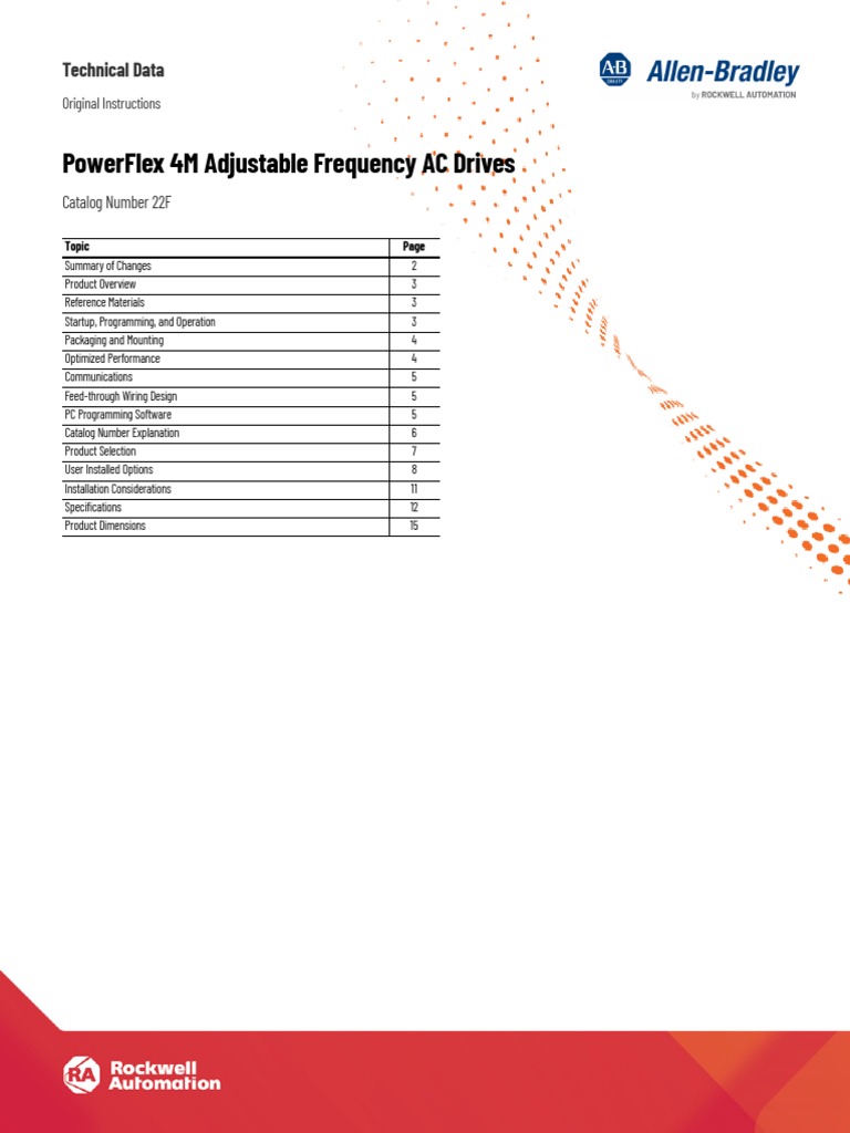 Powerflex 4M Adjustable Frequency Ac Drives: Technical Data | PDF ...