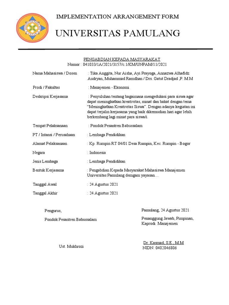 SURAT IA PKM Kel. Tika-1-1 | PDF