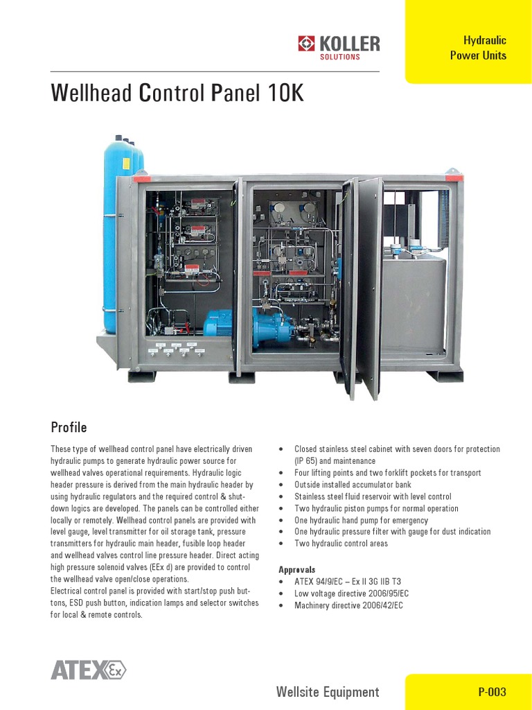 Wellhead Control Panel Specifications | PDF | Valve | Manufactured Goods