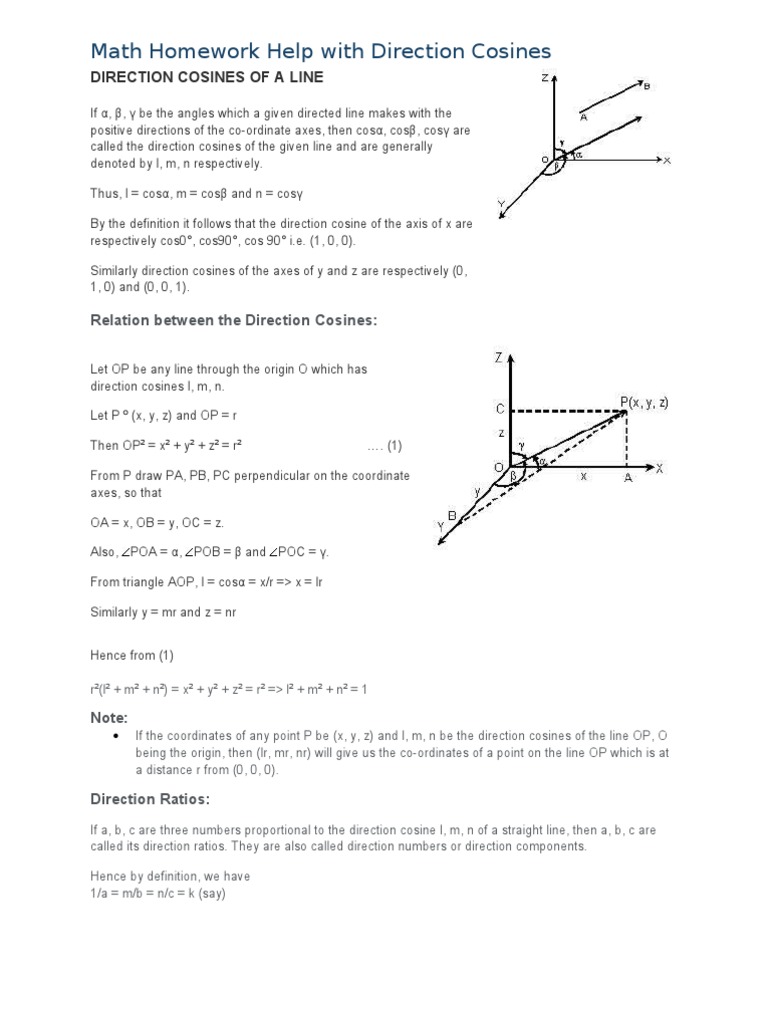 Direction Cosines | PDF | Trigonometric Functions | Mathematical Analysis