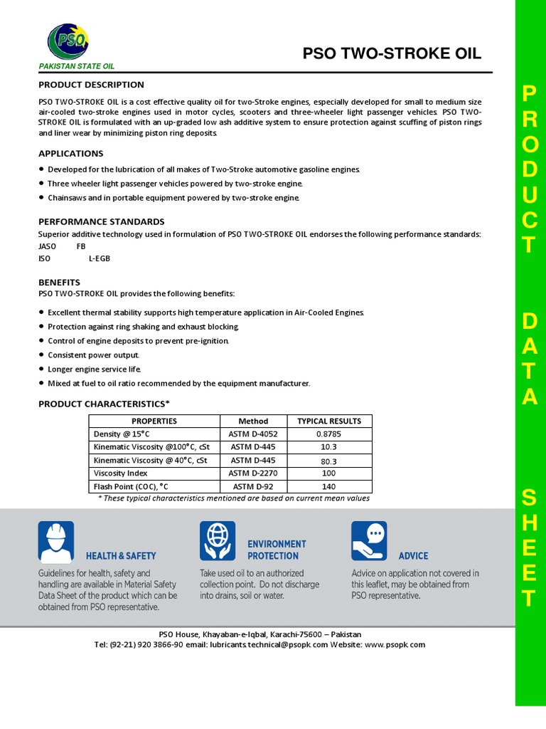 Pso Two-Stroke Oil | PDF | Engines | Engine Technology