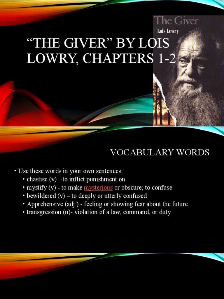 "The Giver" by Lois Lowry, Chapters 1-2 | PDF