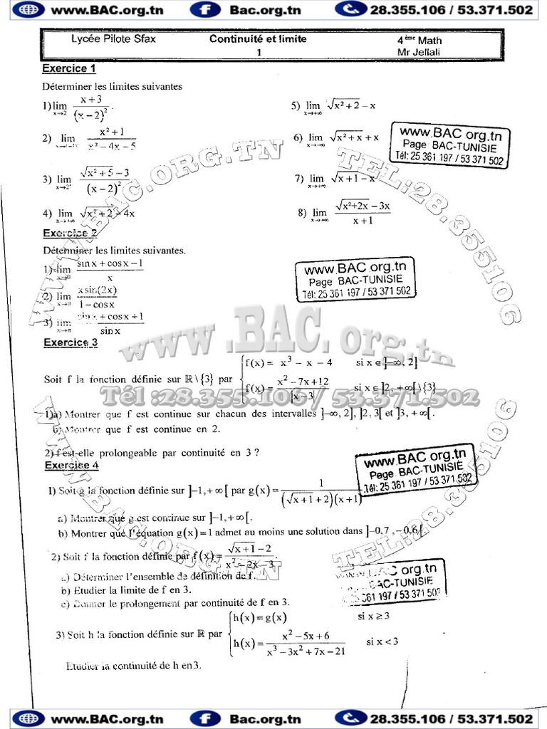 Serie Math 1 Bac Math | PDF