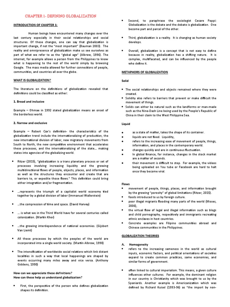 Chapter 1-Defining Globalization | PDF | World Trade Organization | Bretton Woods System