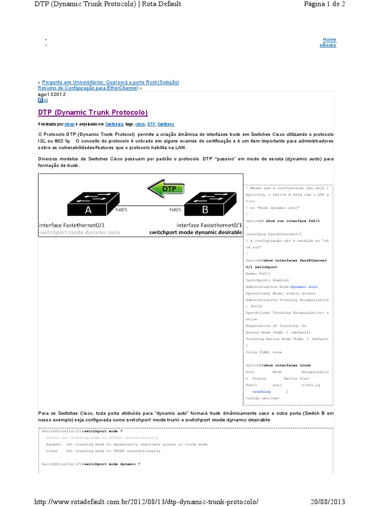 Switchport - Dtp-Dynamic-Trunk-Prot | PDF | Comutador de rede ...