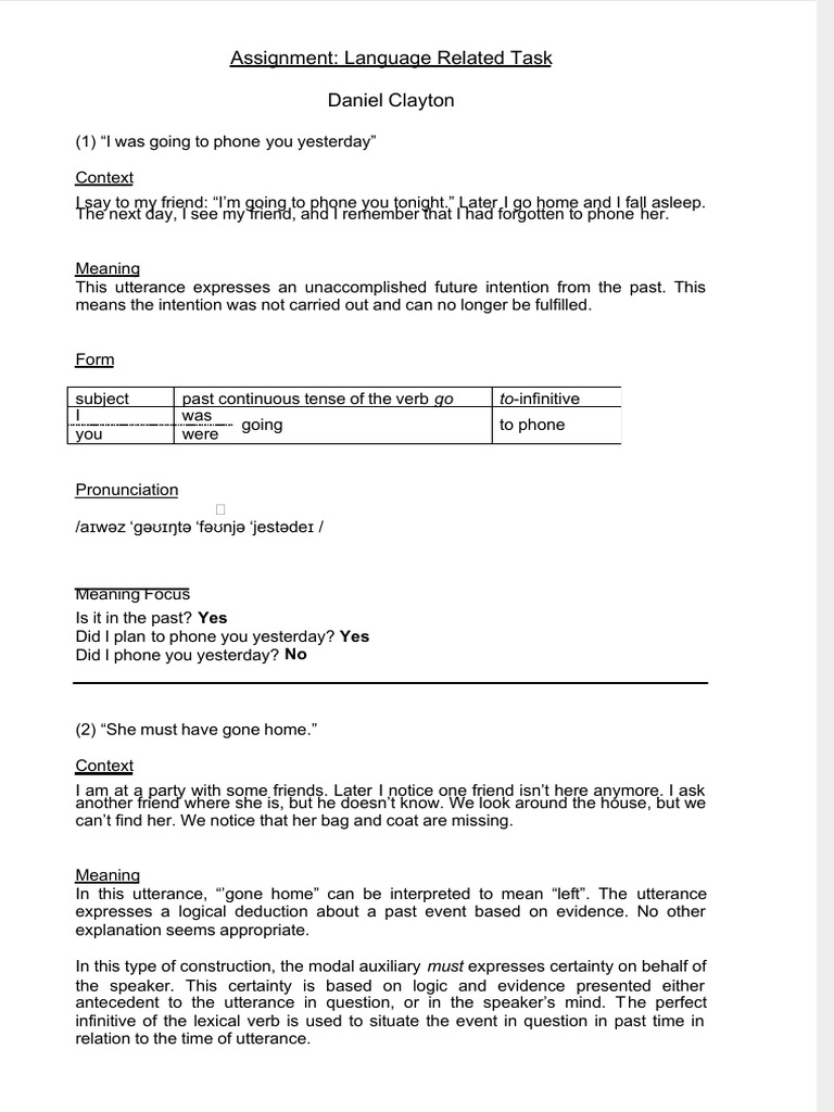 Dokumen - Tips - Celta Assignment Language Analysis | PDF | Verb ...