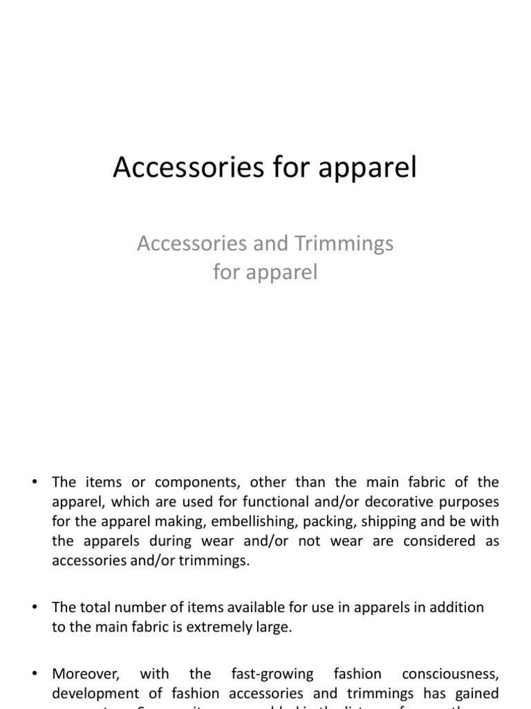 Apparel Trims and Accessories Overview | PDF | Clothing | Yarn