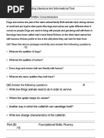 Reading Comprehension Grade 1 The Brave Mouse | PDF