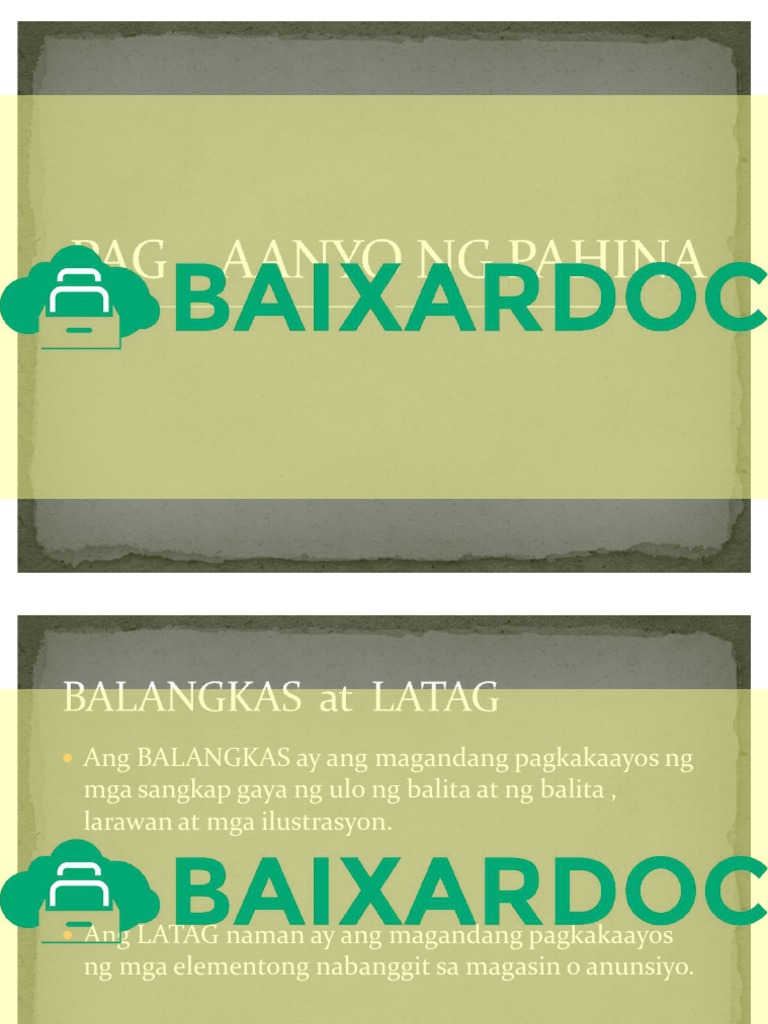 Pag Aanyo NG Pahina | PDF