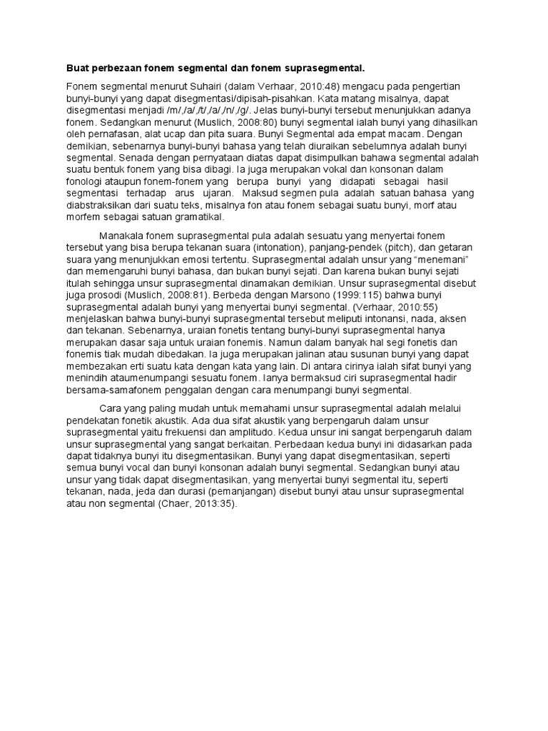 Fonem Segmental Dan Suprasegmental | PDF