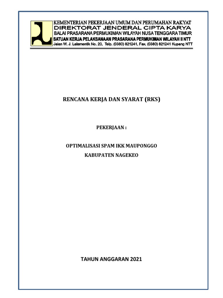 RKS Paket SPAM IKK Mauponggo | PDF