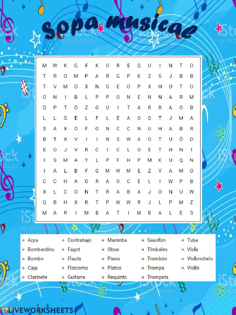 2dos Sopa de Letras Musicales | PDF