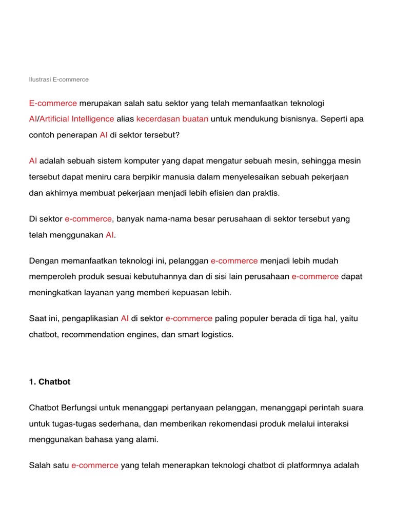 AI dalam E-commerce | PDF | Bisnis