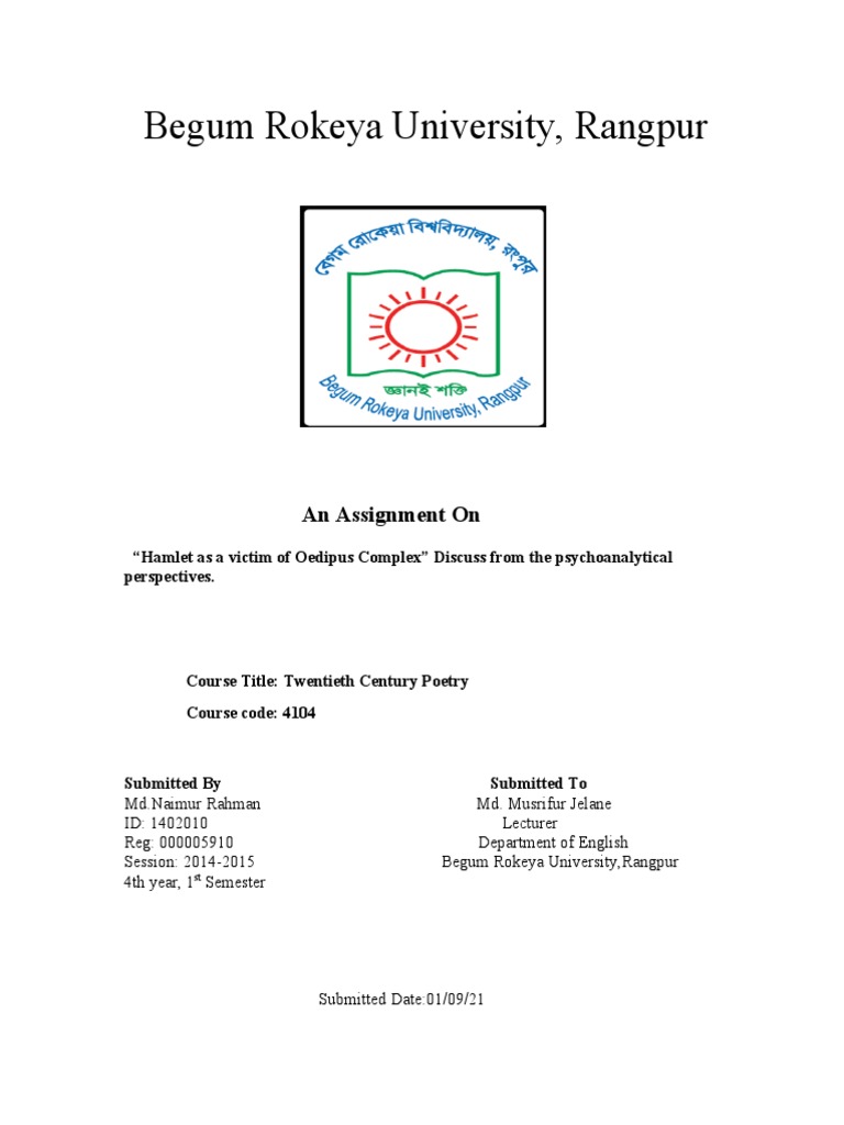 Begum Rokeya University, Rangpur: An Assignment On | PDF